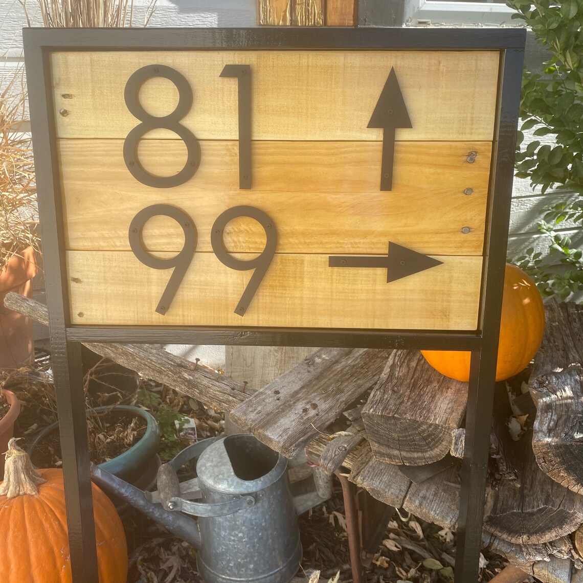 Multiple Address Stake With Arrow | Shared Driveway Reclaimed Wood ...