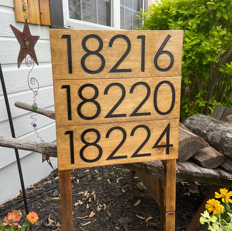 Multiple Address Stake Engraved | Shared Driveway Personalized Sign ...