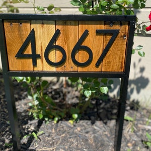 Address Stake Sign Reclaimed Wood House Number Sign for | Etsy