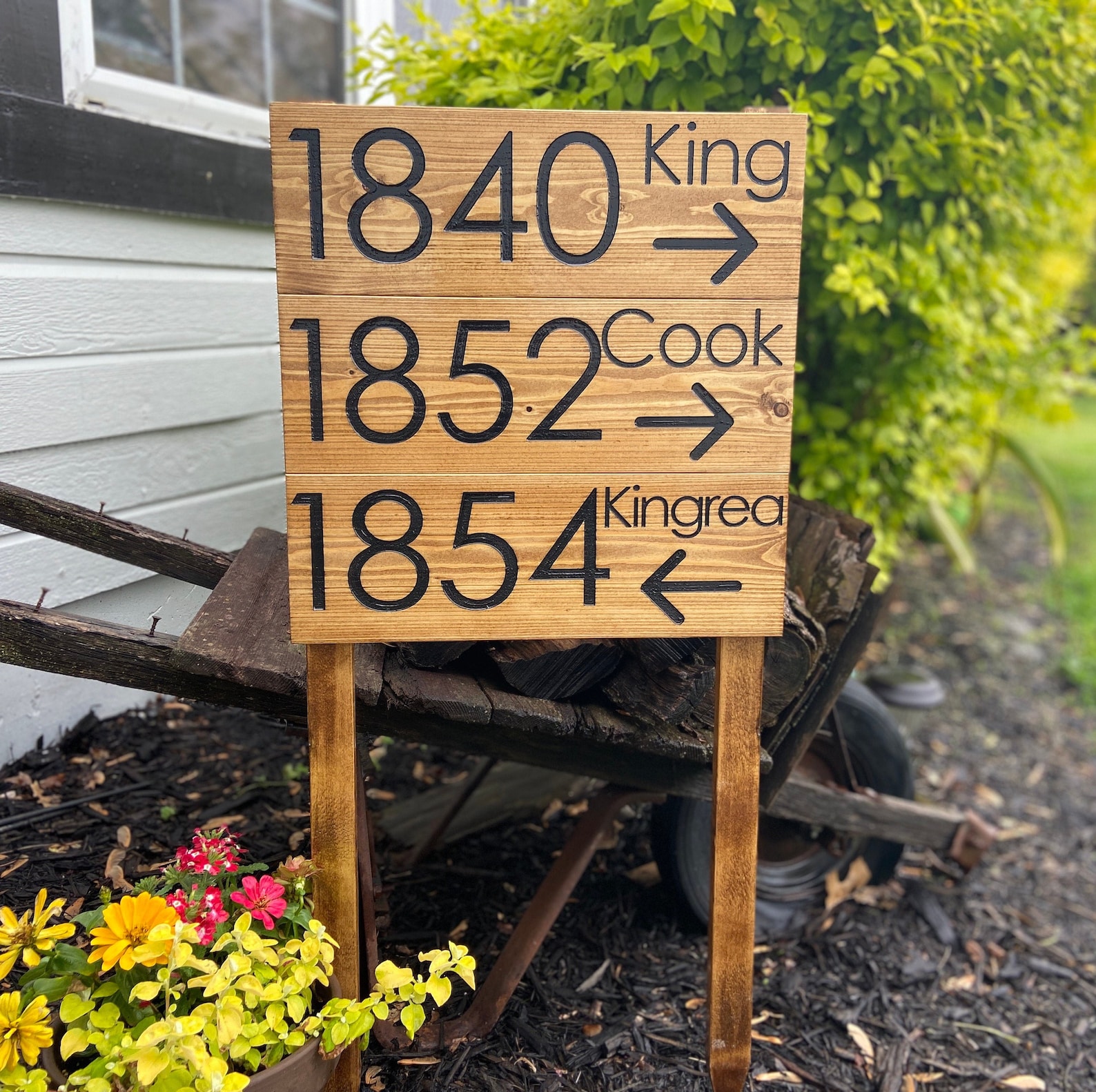 Multiple Address Stake Engraved | Shared Driveway Personalized Sign ...