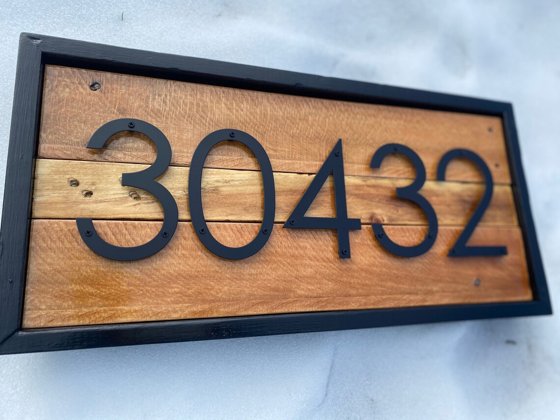 House Numbers Rustic Farmhouse Address Sign Modern House | Etsy