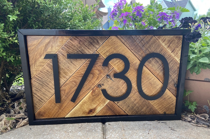 House Numbers Rustic Modern Oversized | 7 Inch Metal Number Sign for ...