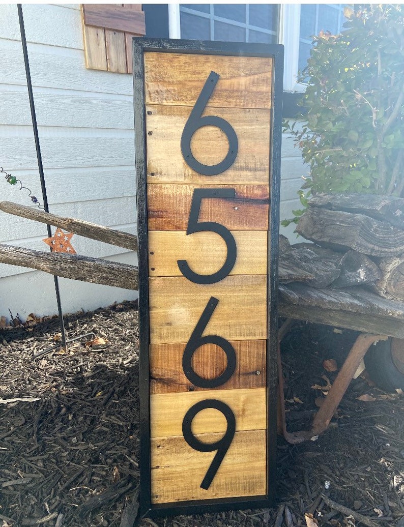 House Numbers Rustic Modern Oversized 7 Inch Metal Number - Etsy