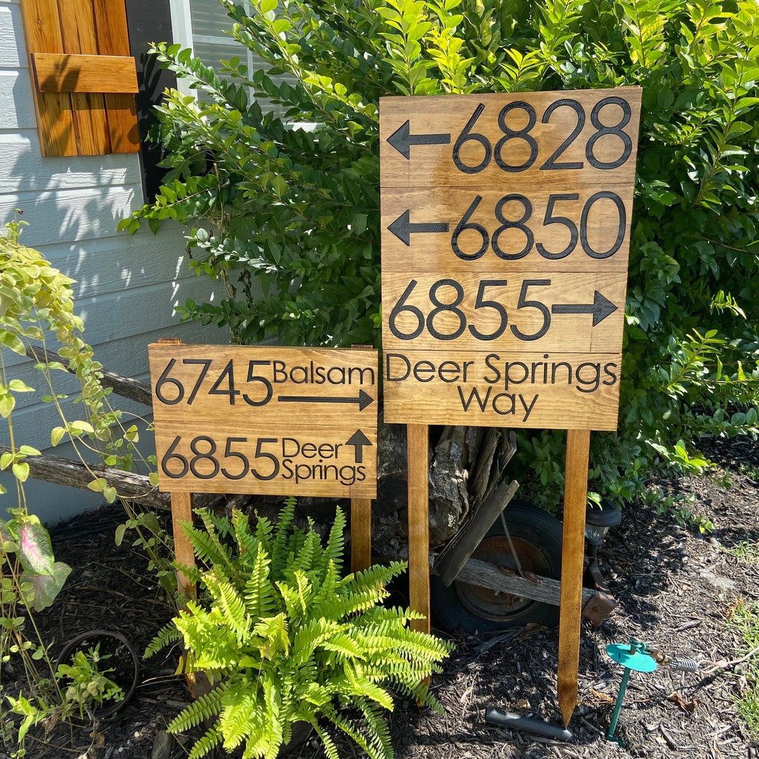 Multiple Address Stake Engraved | Shared Driveway Personalized Sign ...