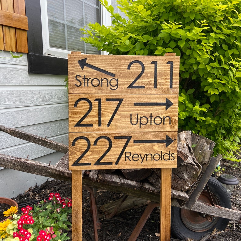 Multiple Address Stake Engraved | Shared Driveway Personalized Sign ...