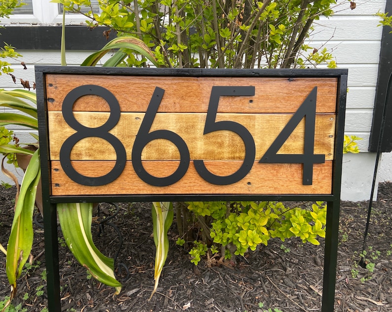 Large House Number Stake for Yard | 10 Inch Metal Number Sign ...