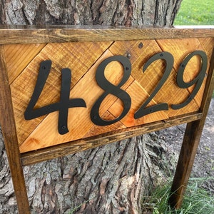 Address Stake Sign | Reclaimed Wood House Number Sign for Garden ...