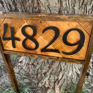 Address Stake Sign | Reclaimed Wood House Number Sign for Garden ...