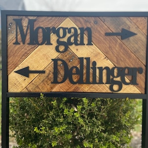 Shared Driveway Sign | Multiple Address Stake With Arrow | Rustic ...