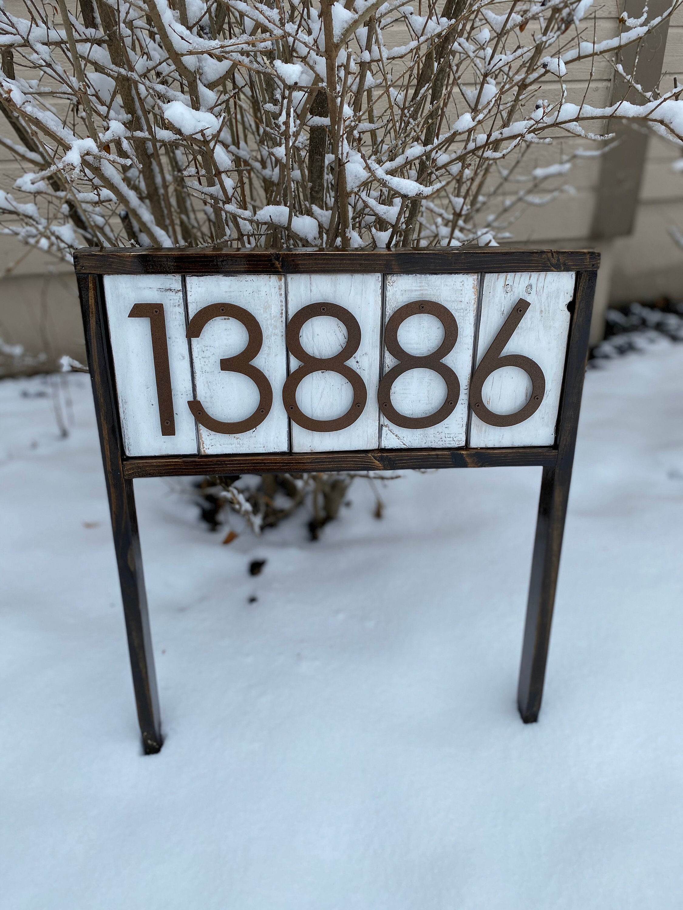 House Numbers Stake Modern Rustic Curb Appeal Custom Sign - Etsy UK