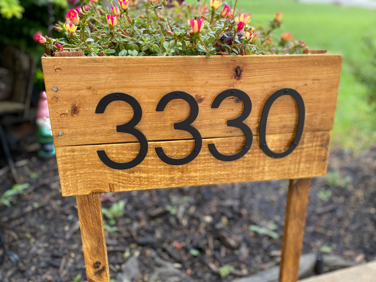 Address Stake Metal Numbers | Reclaimed Wood Address Sign for Garden ...