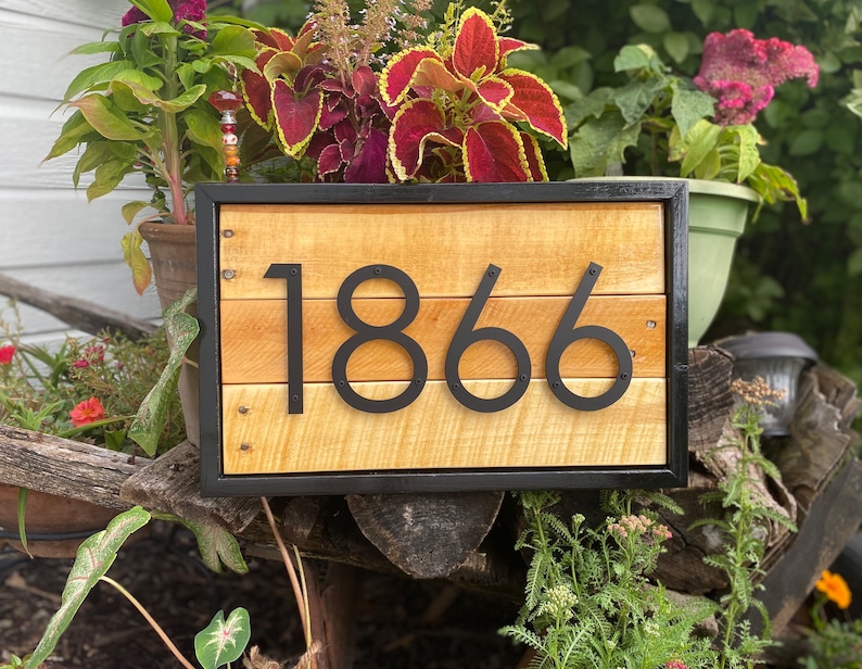 House Numbers Rustic | Farmhouse Address Sign | Modern House Number ...