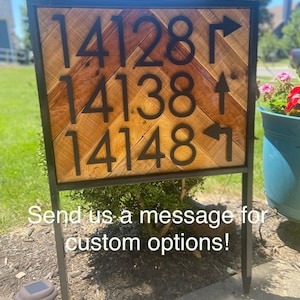 Shared Driveway Sign | Multiple Address Stake With Arrow | Rustic ...