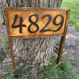 Address Stake Sign | Reclaimed Wood House Number Sign for Garden ...