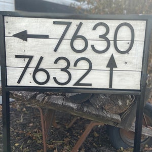 Shared Driveway Sign | Multiple Address Stake With Arrow | Rustic ...