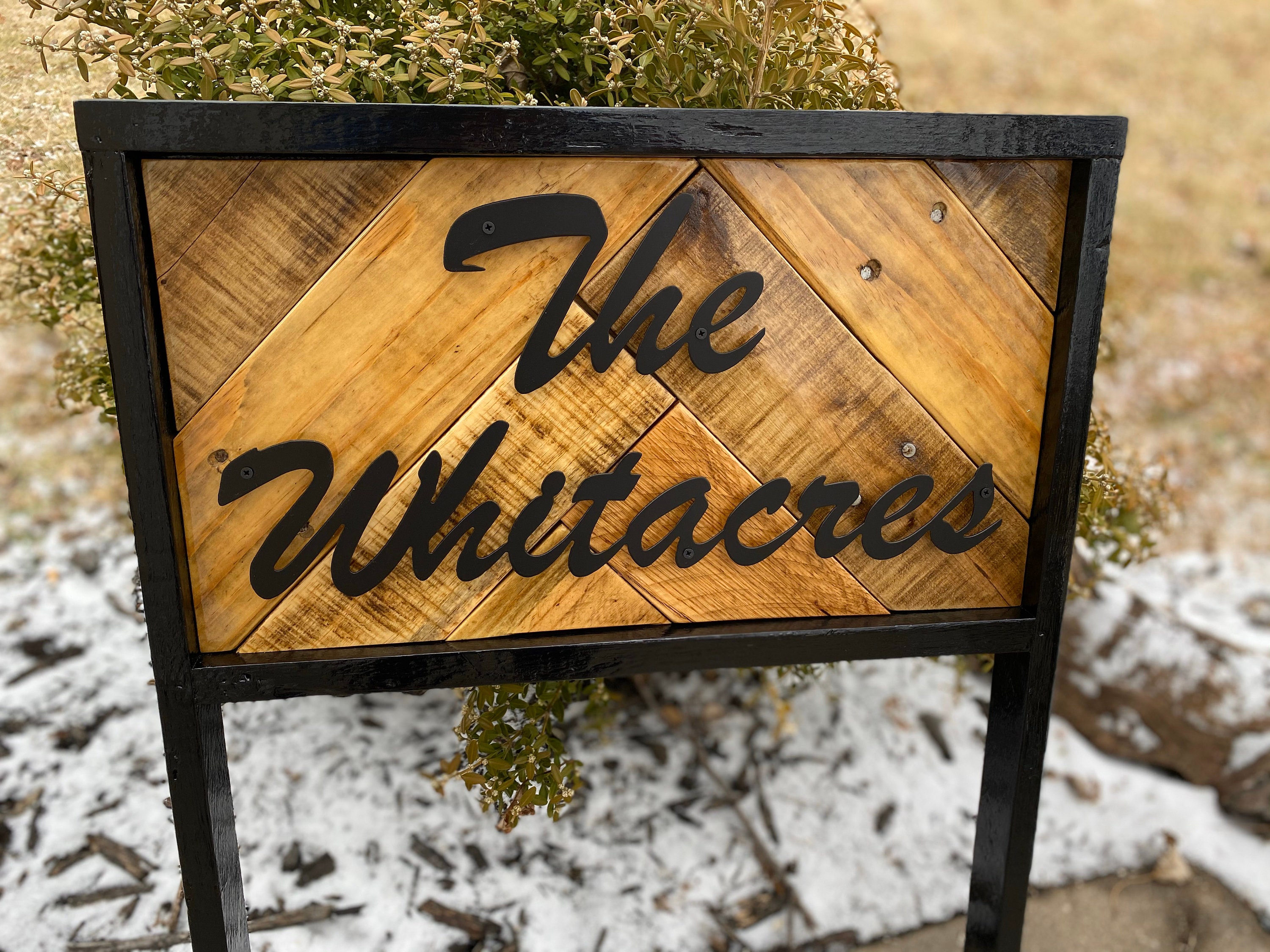 Yard Stake Modern Custom Reclaimed Wood Sign Farmhouse Yard | Etsy