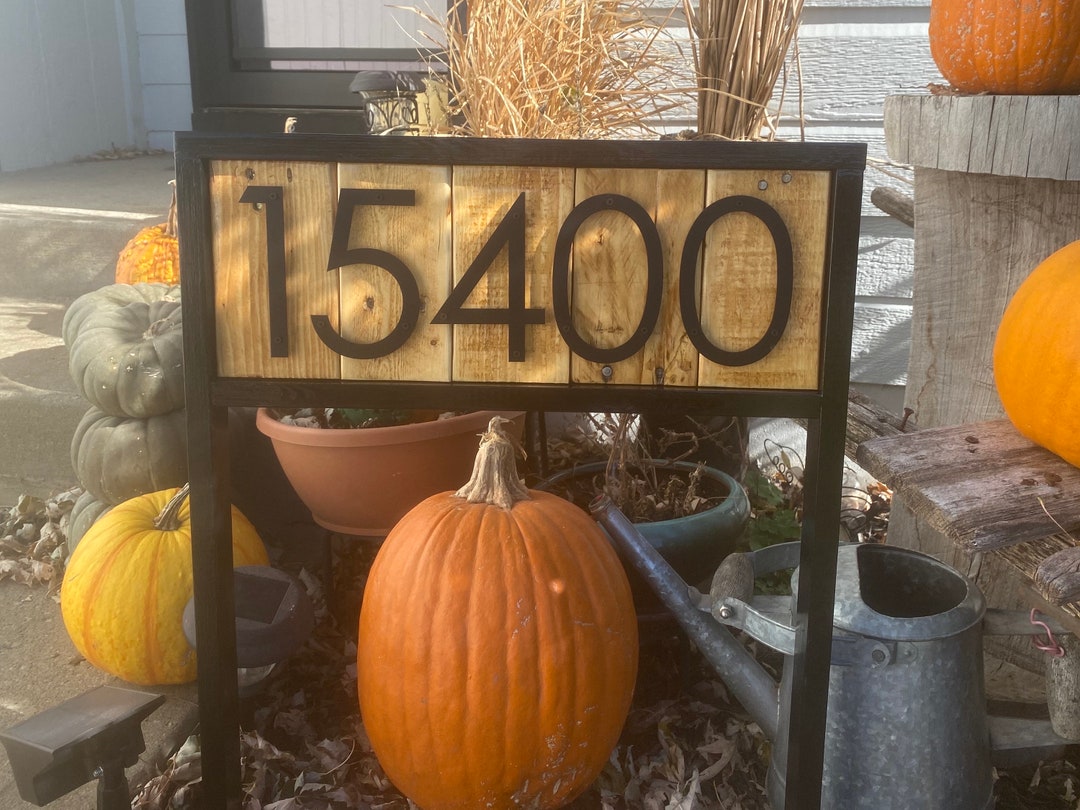 Address Stake Sign Reclaimed Wood House Number Sign for Garden ...