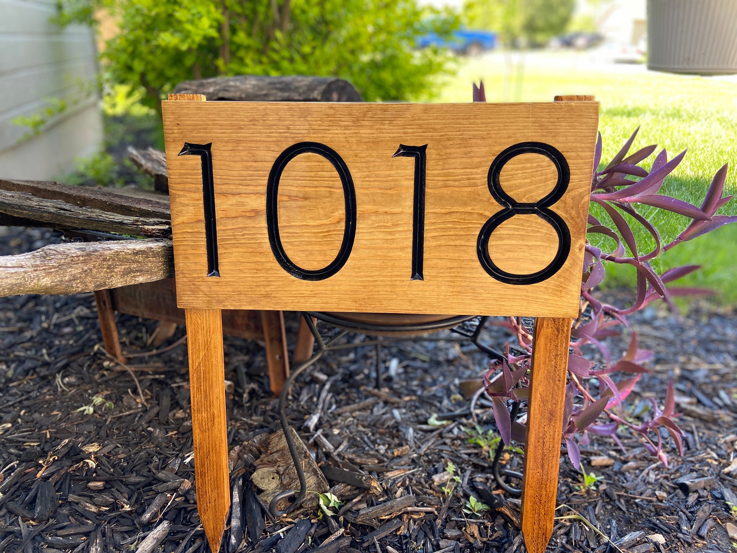 Address Stake Engraved House Numbers Farmhouse Address | Etsy