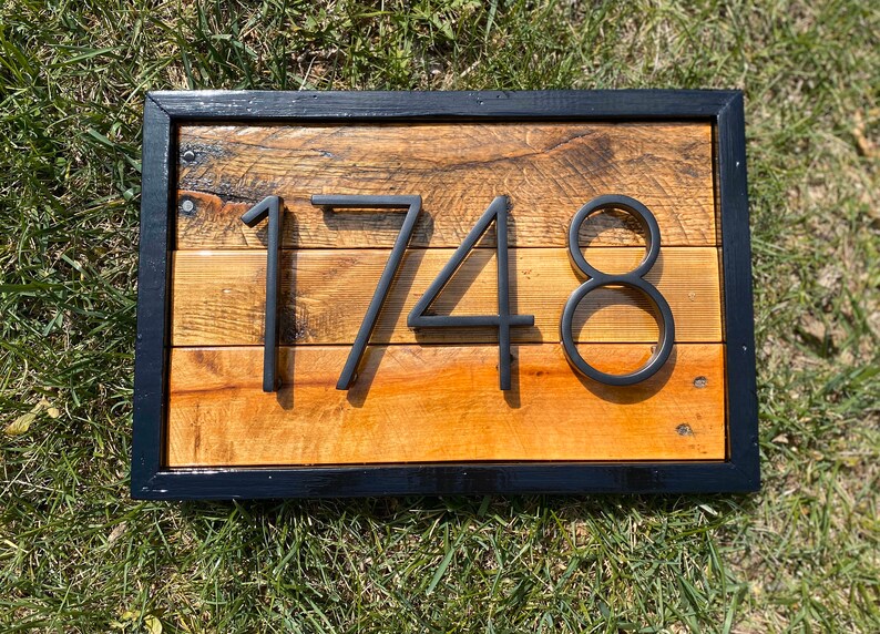 House Numbers Rustic Farmhouse Address Sign Modern House - Etsy.de