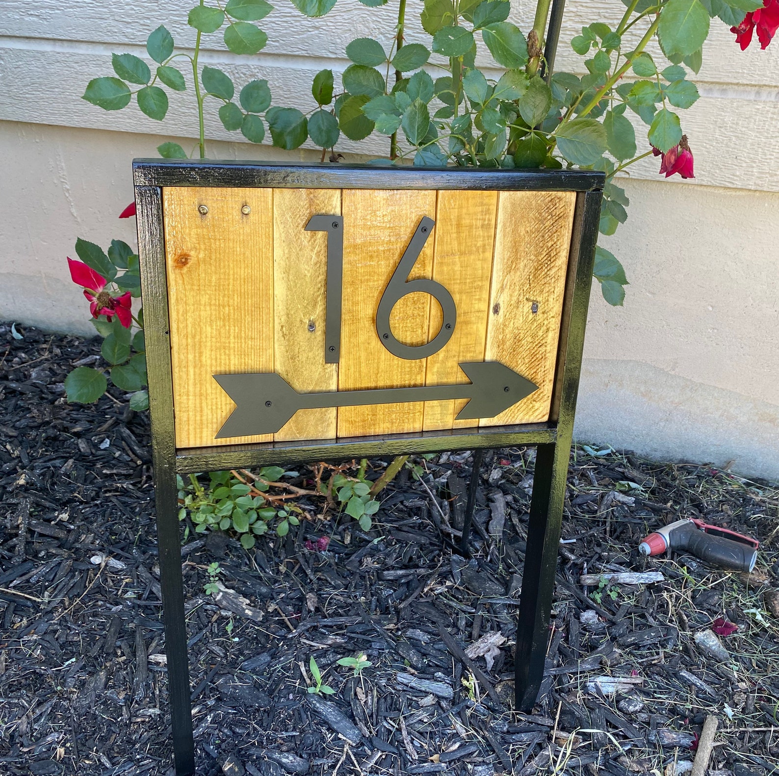 Address Stake With Arrow for Yard Modern Reclaimed Wood Address Sign ...