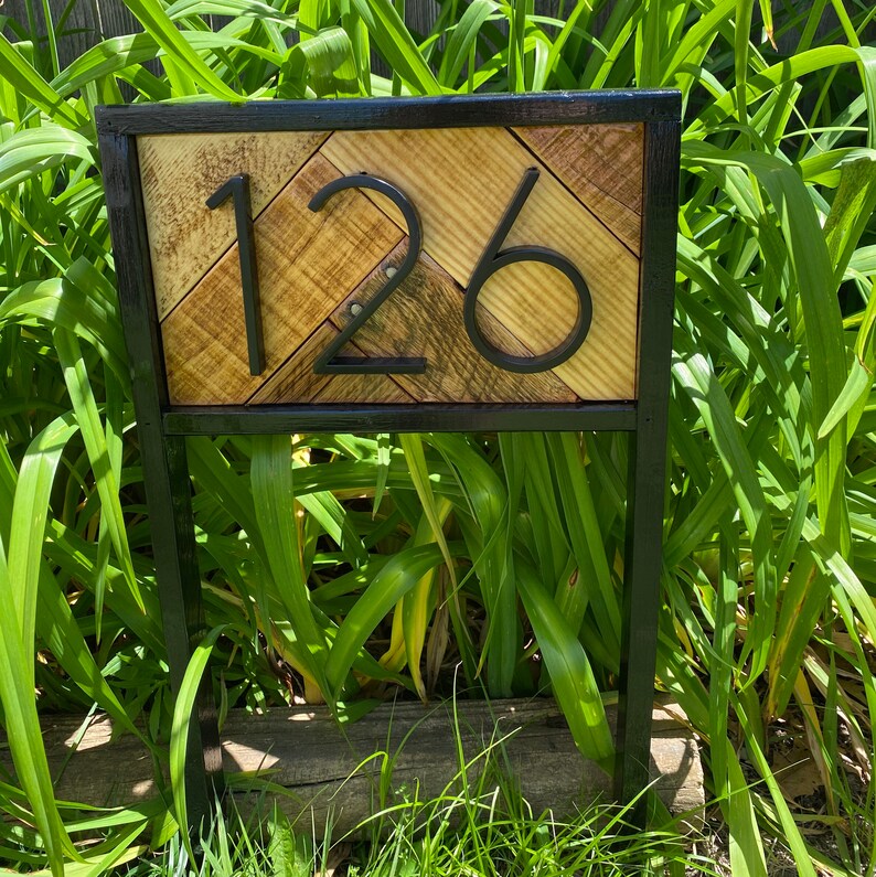 Address Stake Yard Sign Reclaimed Wood Address Sign for - Etsy