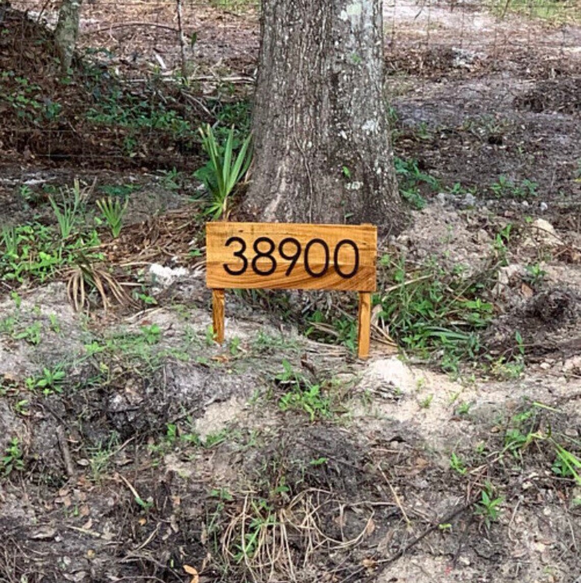 Address Stake Metal Numbers Reclaimed Wood Address Sign for | Etsy