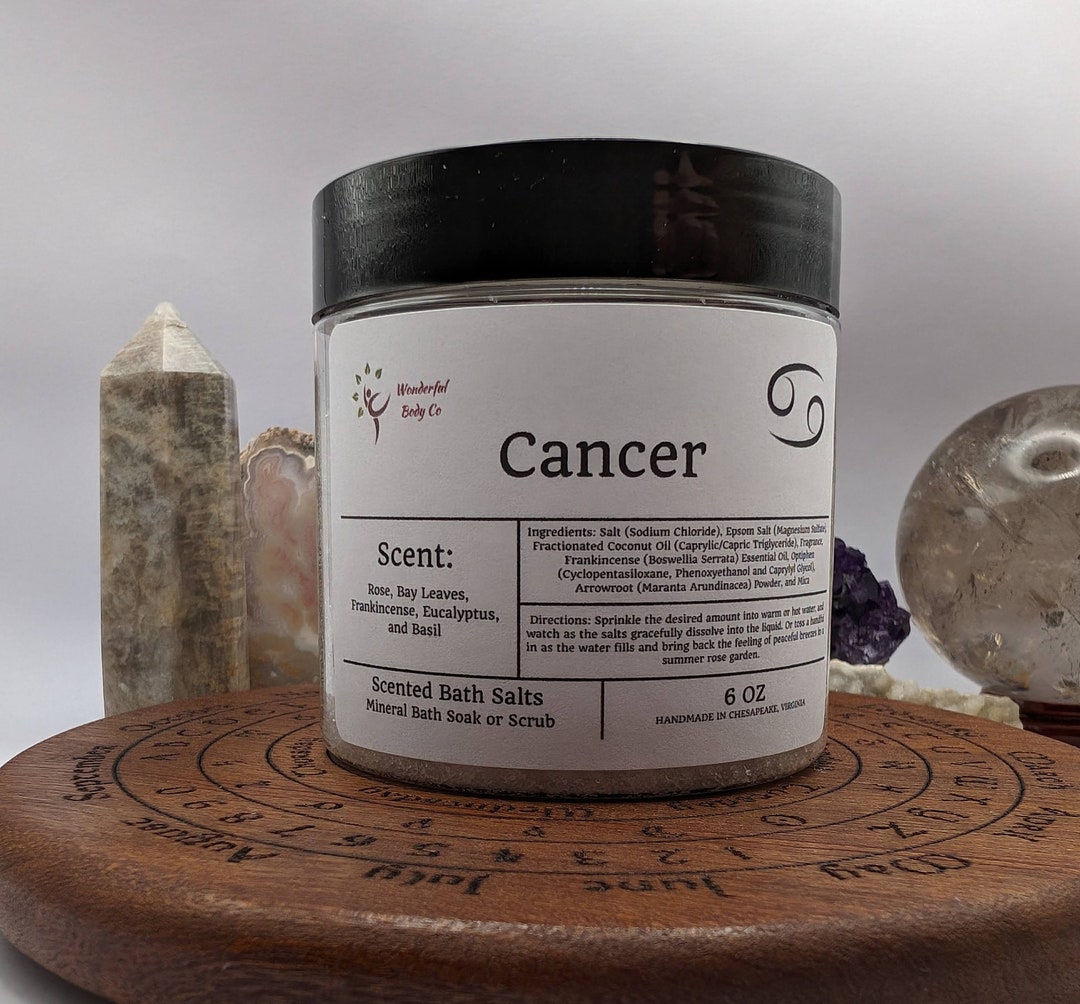 Cancer Bath Salts, Summer Rose Garden Scent, Zodiac Inspired Epsom Salt ...