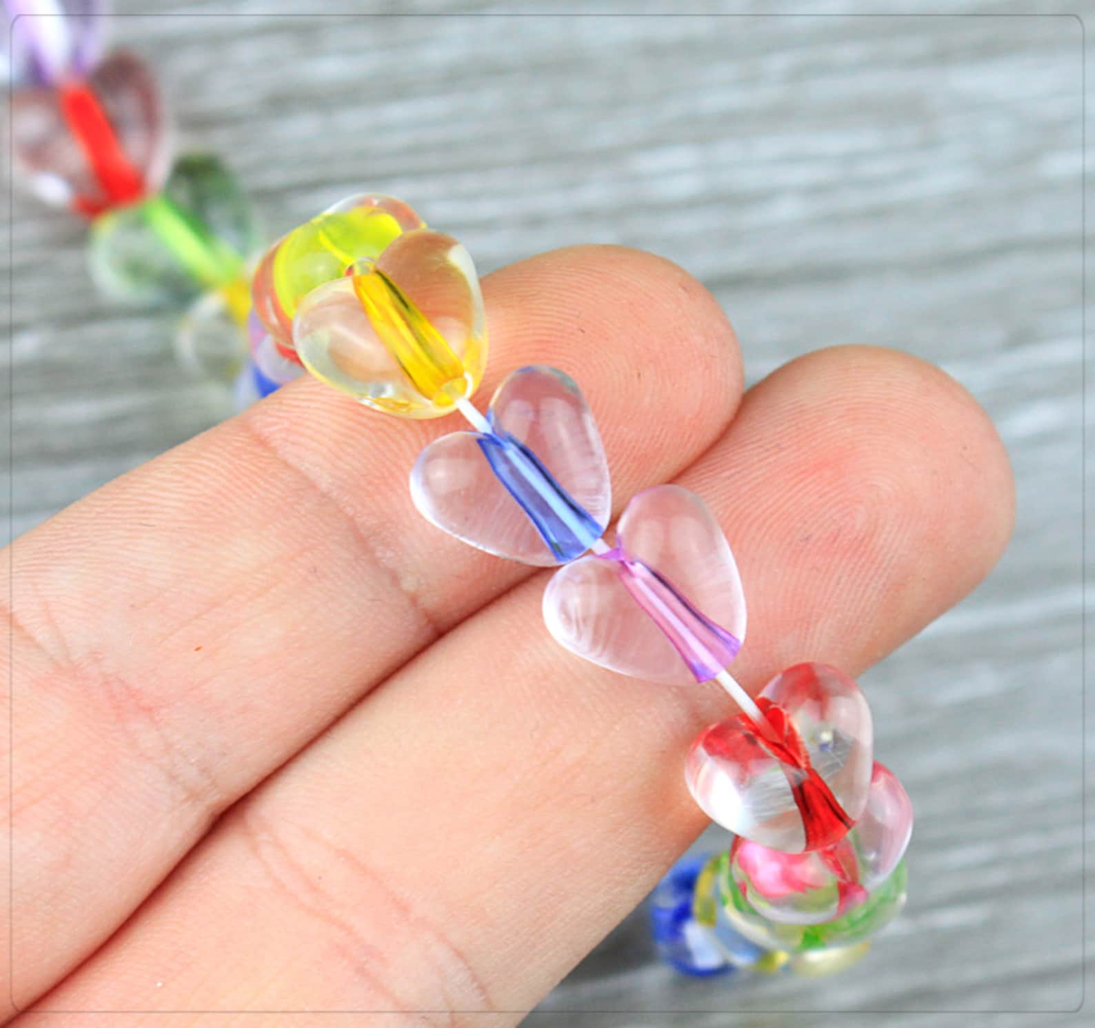 15 Acrylic Beads Heart Love Deco Jewelry DIY Crafts | Etsy