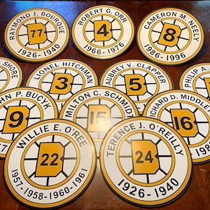 Boston Bruins Retired Numbers - Full Set, Just Like at TD Garden! - Etsy
