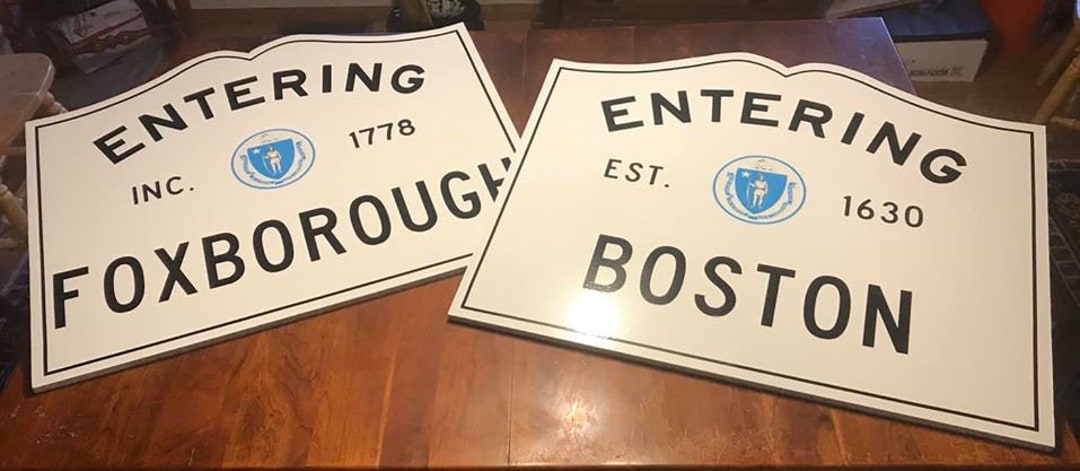 HUGE Replica Entering Foxborough or Entering Boston Massachusetts Road ...