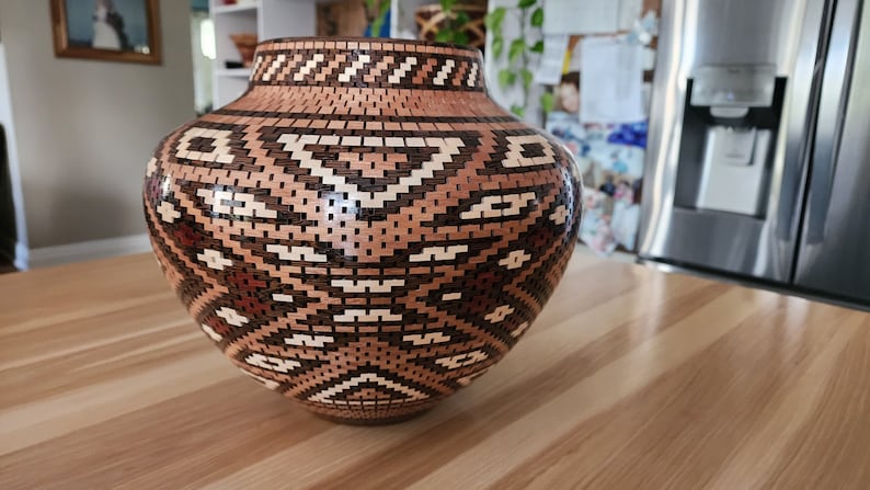 Beautiful Aztec Inspired Open Segmented Vase - Etsy
