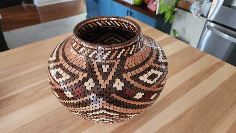 Beautiful Aztec Inspired Open Segmented Vase - Etsy
