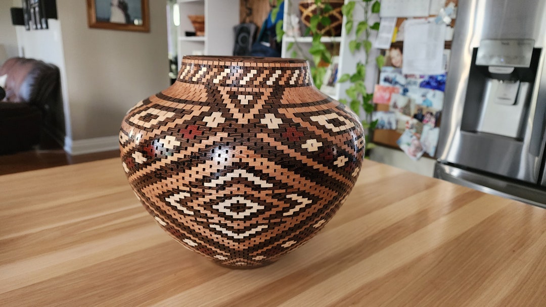 Beautiful Aztec Inspired Open Segmented Vase - Etsy