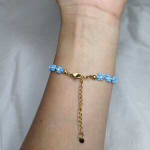 Blue Flower Beaded Bracelets - Etsy