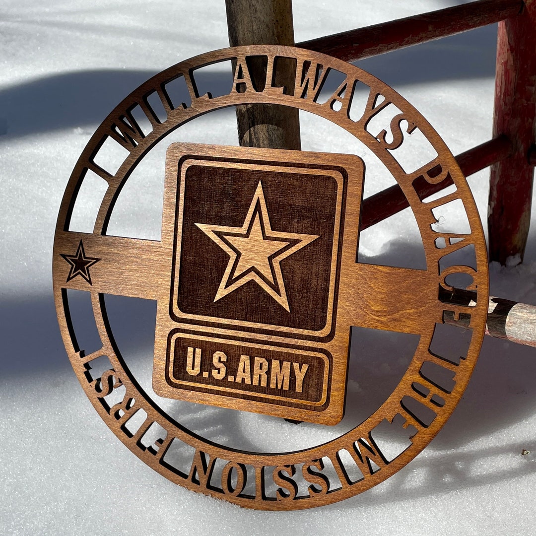 United States Army Circular Wood Wall Hanging Army Sign - Etsy