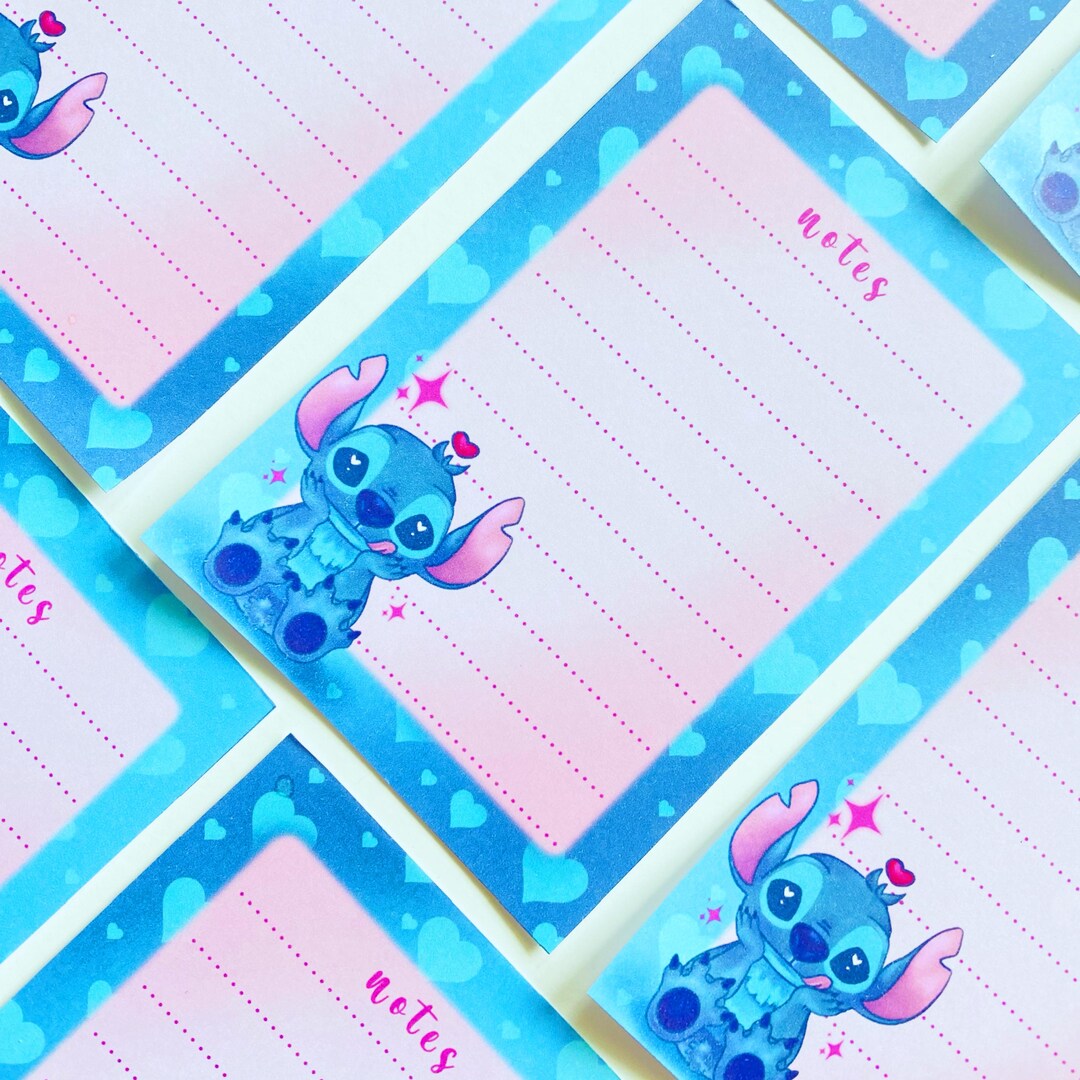 Cute Stitch Notepad, Disney Notepad, Stationery - Etsy