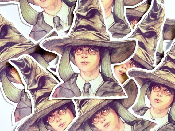 Harry Potter Sticker Hogwarts House Sticker Sortin Head - Etsy