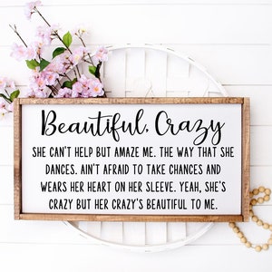Beautiful Crazy Wood Sign - Etsy
