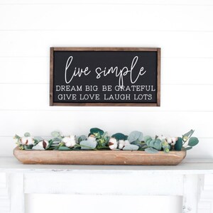 Live Simple Wood Sign - Etsy