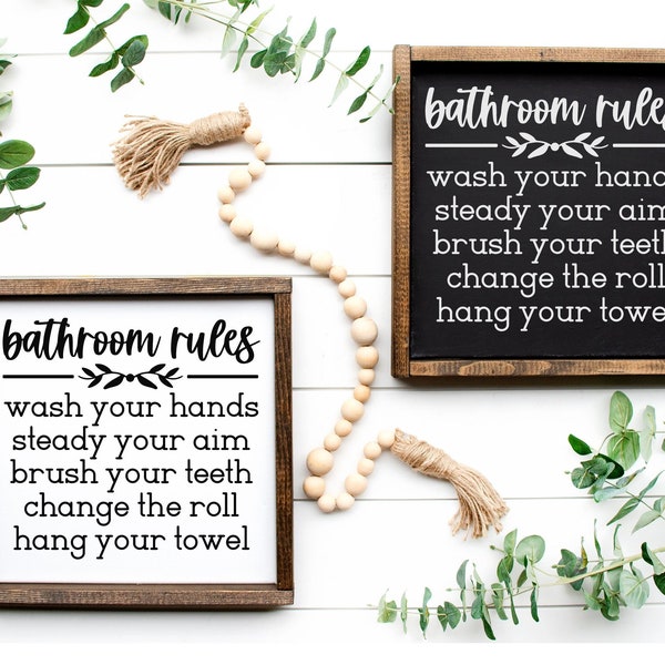 Bathroom Rules Sign - Etsy