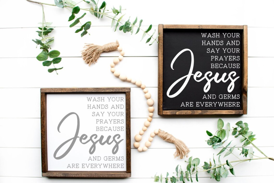 Jesus and Germs Are Everywhere Wood Sign - Etsy
