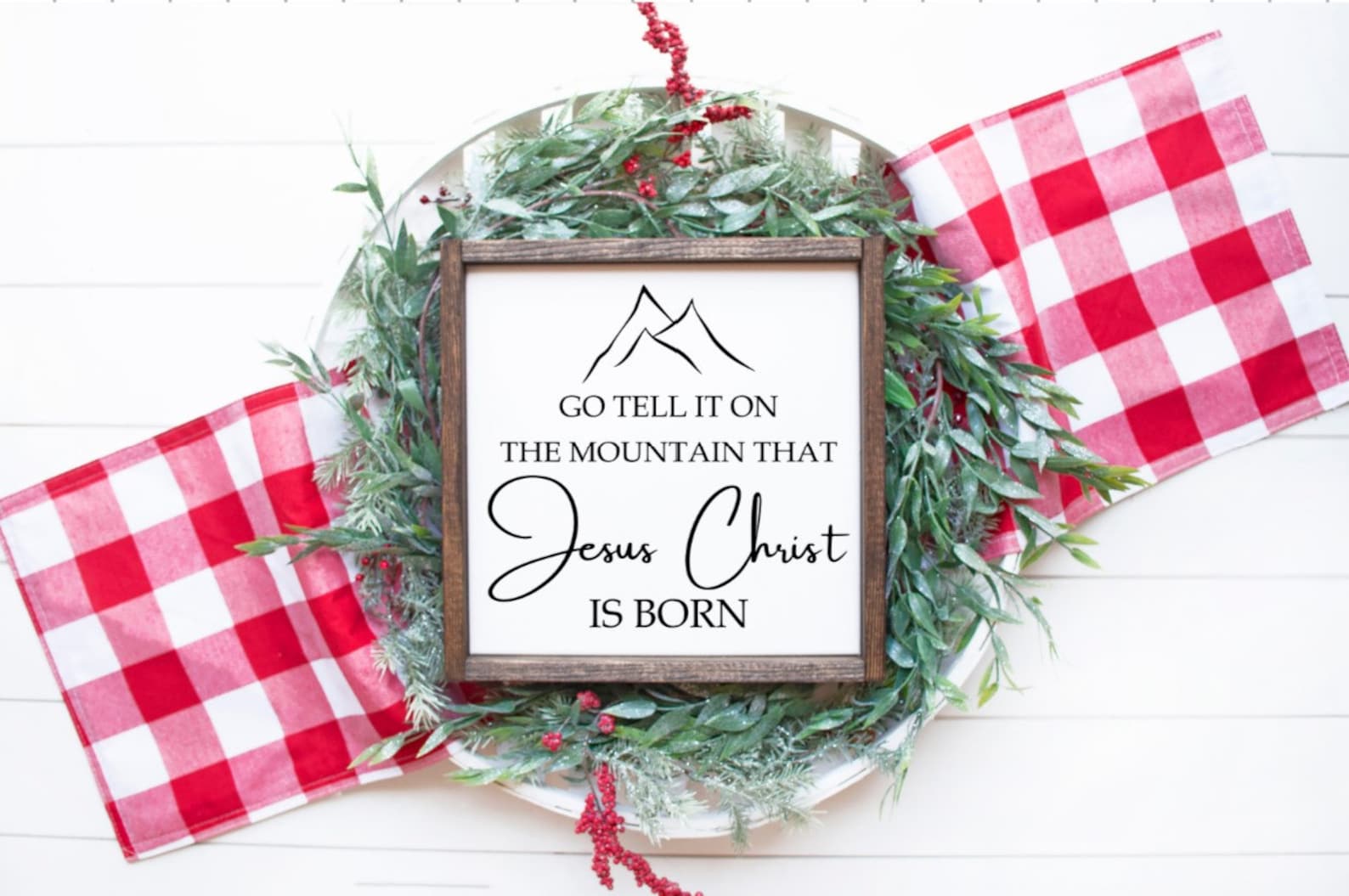 Go Tell It on the Mountain That Jesus Christ is Born Wood Sign - Etsy