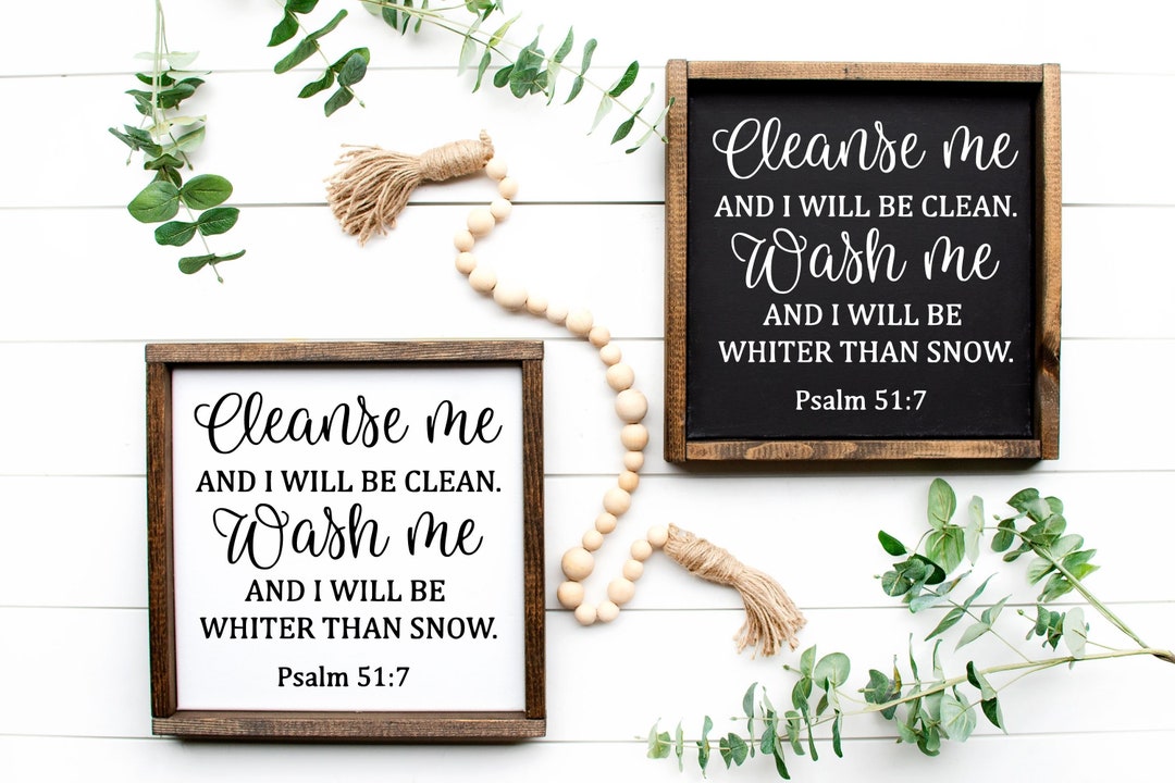 Cleanse Me Psalm 51 7 Wood Sign - Etsy