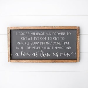I Cross My Heart Wood Sign - Etsy