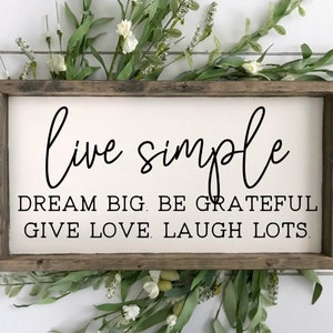 Live Simple Wood Sign - Etsy