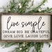 Live Simple Wood Sign - Etsy