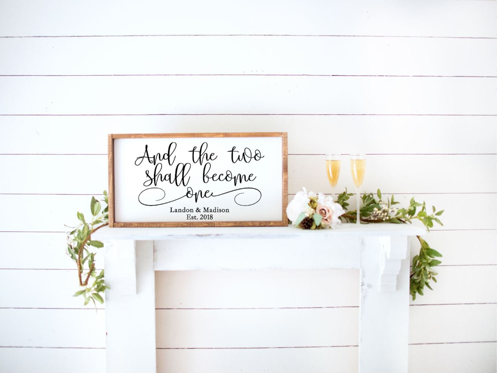 And the Two Shall Become One Personalized Wood Sign - Etsy