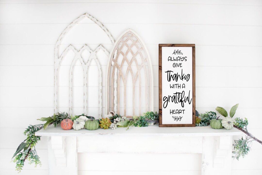 Always Give Thanks With A Grateful Heart Wood Sign - Etsy