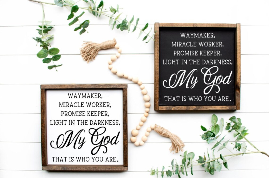 Waymaker Sign Christian Wood Sign Farmhouse Decor Lyrics | Etsy