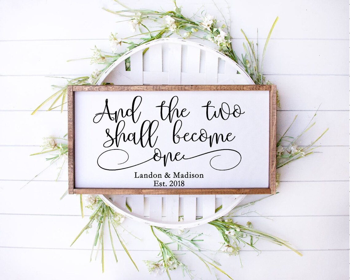 And the Two Shall Become One Personalized Wood Sign - Etsy